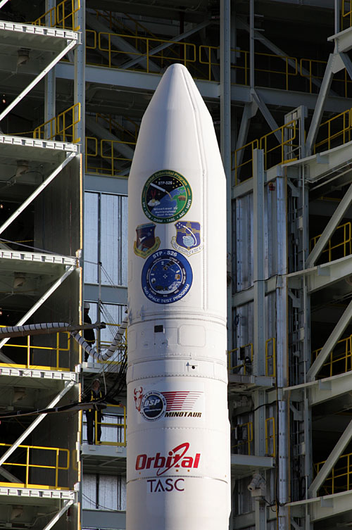 Spaceflight Now | Minotaur Launch Report | Launch tower retracted at ...