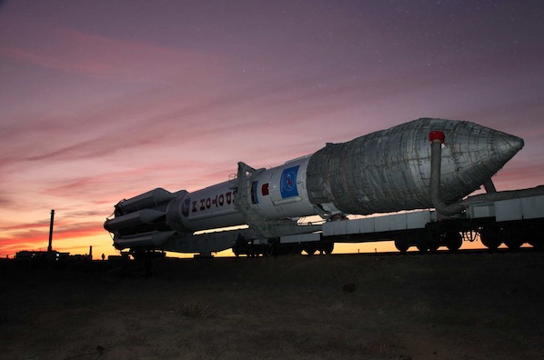 Spaceflight Now | Photos: Proton rolls out for navigation mission